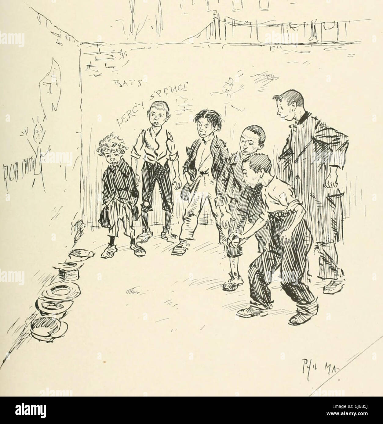 This collection showcases 50 pen and ink sketches by Phil May, a ...