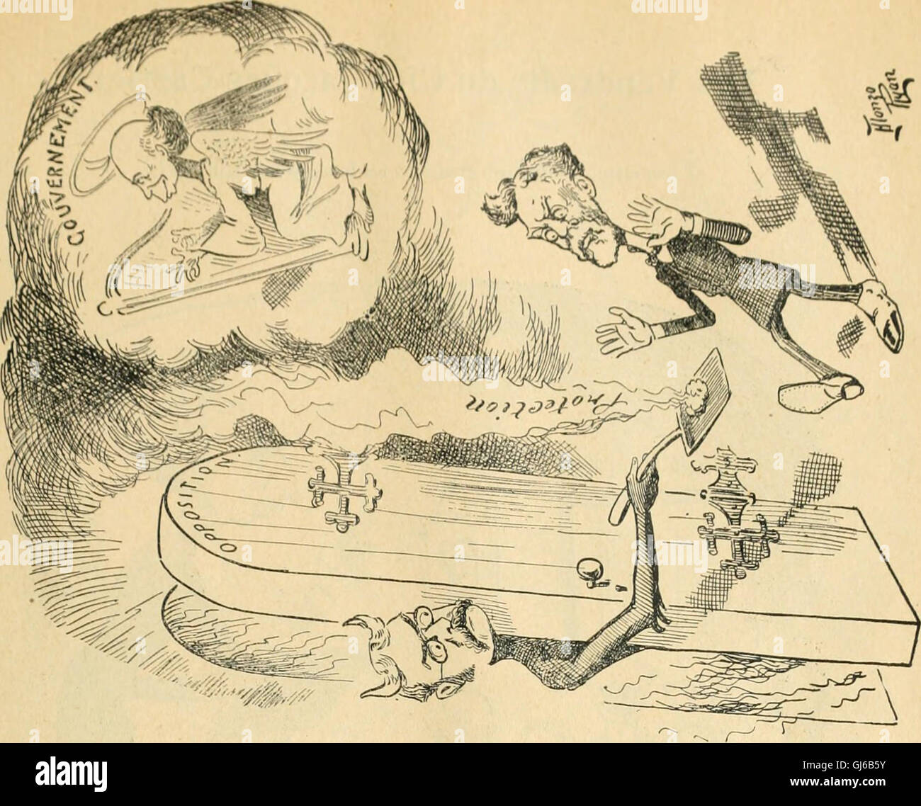 'Caricature politique au Canada' (1904) presents political caricatures ...