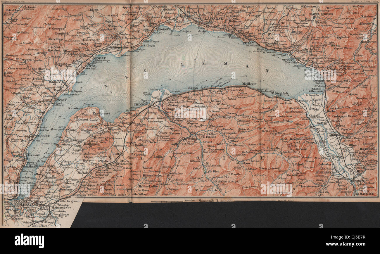 Map of lake geneva hi-res stock photography and images - Alamy
