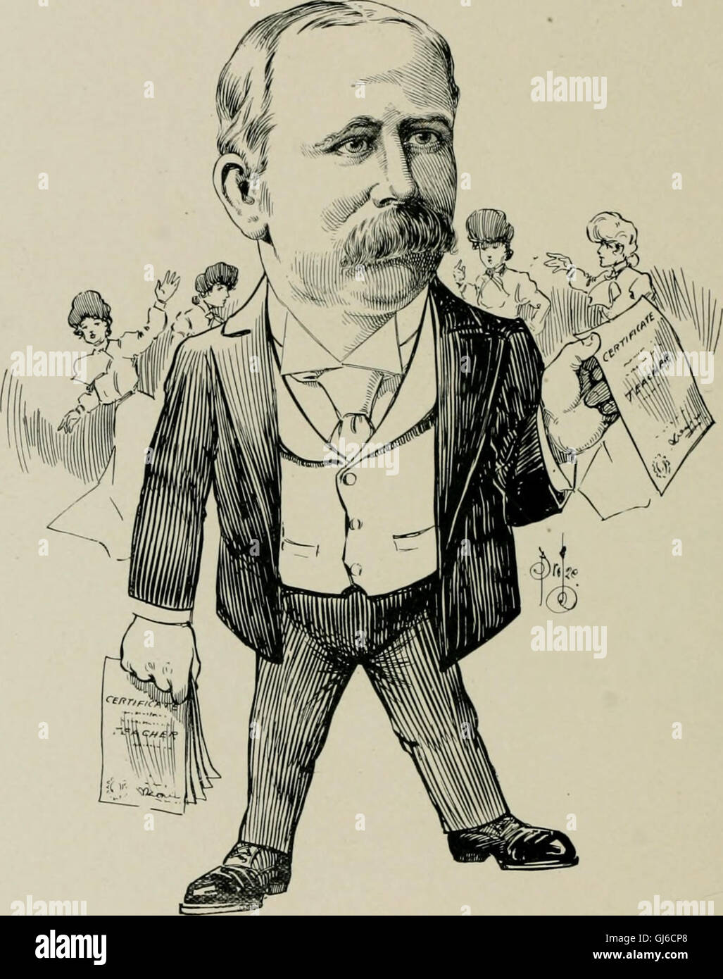 This 1900 publication features a collection of cartoons and caricatures ...