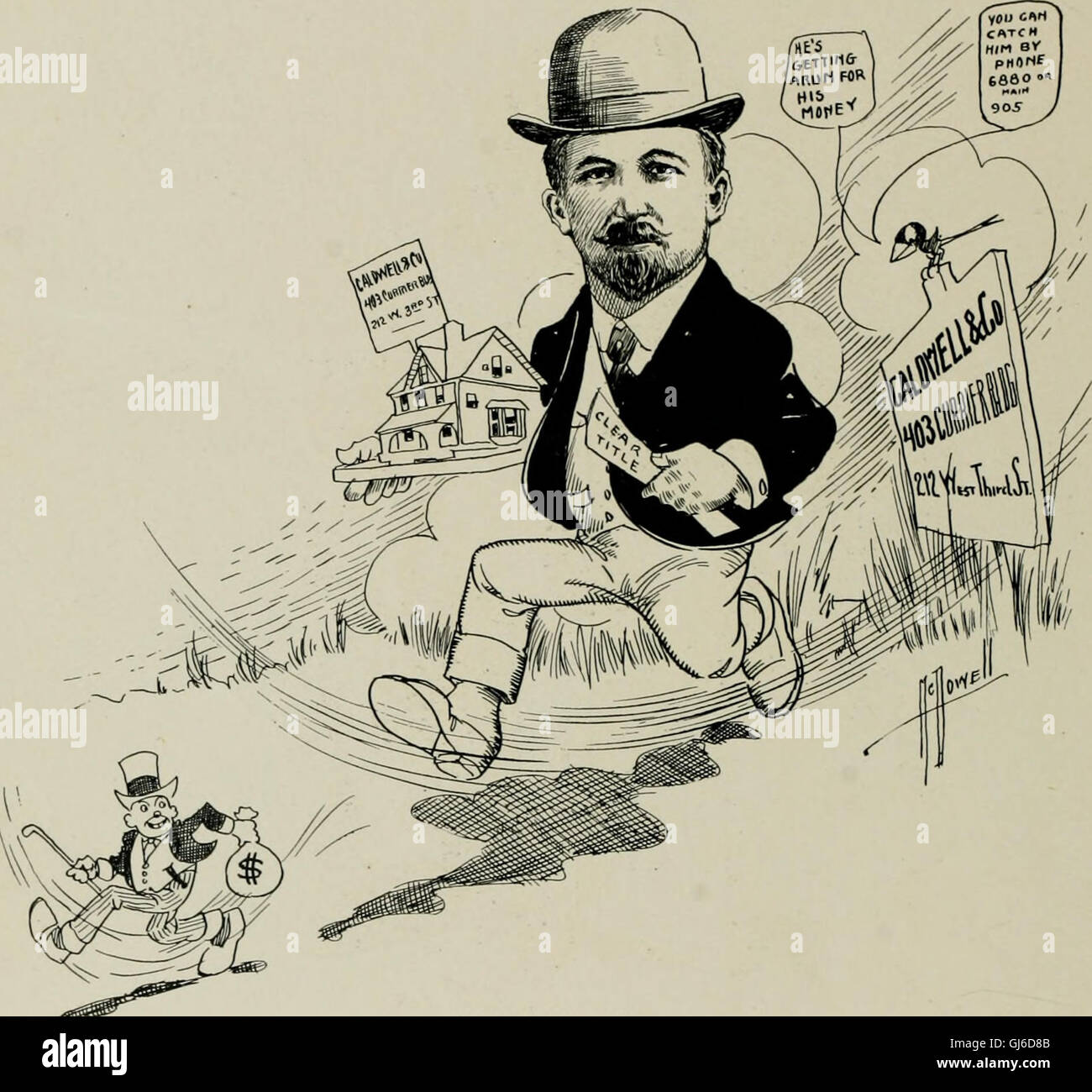 A 1900 collection of cartoons and caricatures depicting the citizens of ...