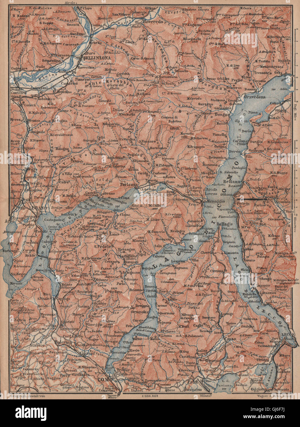 Lago di como map hi-res stock photography and images - Alamy