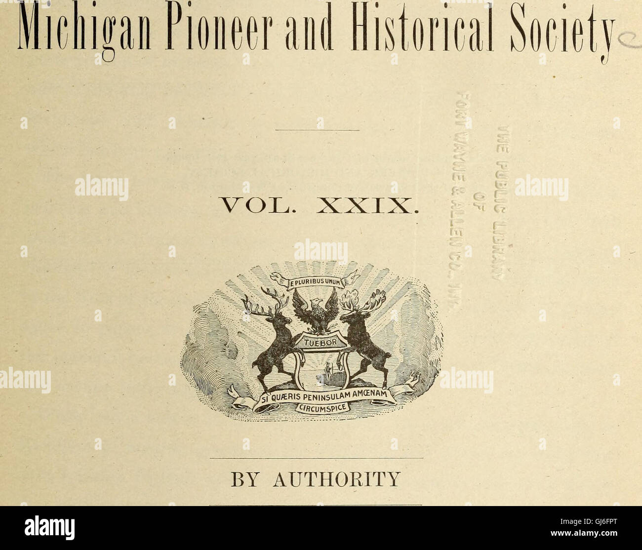 An image from 'Michigan Historical Collections' (1899), a comprehensive ...