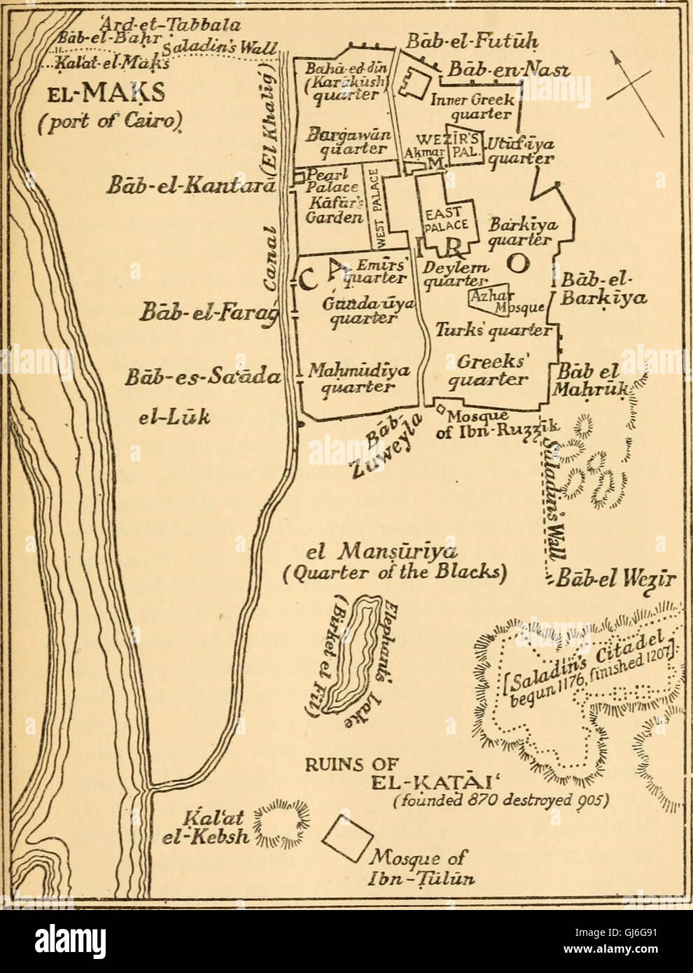 A 1906 work detailing the history of Cairo, Egypt, covering its rise as ...