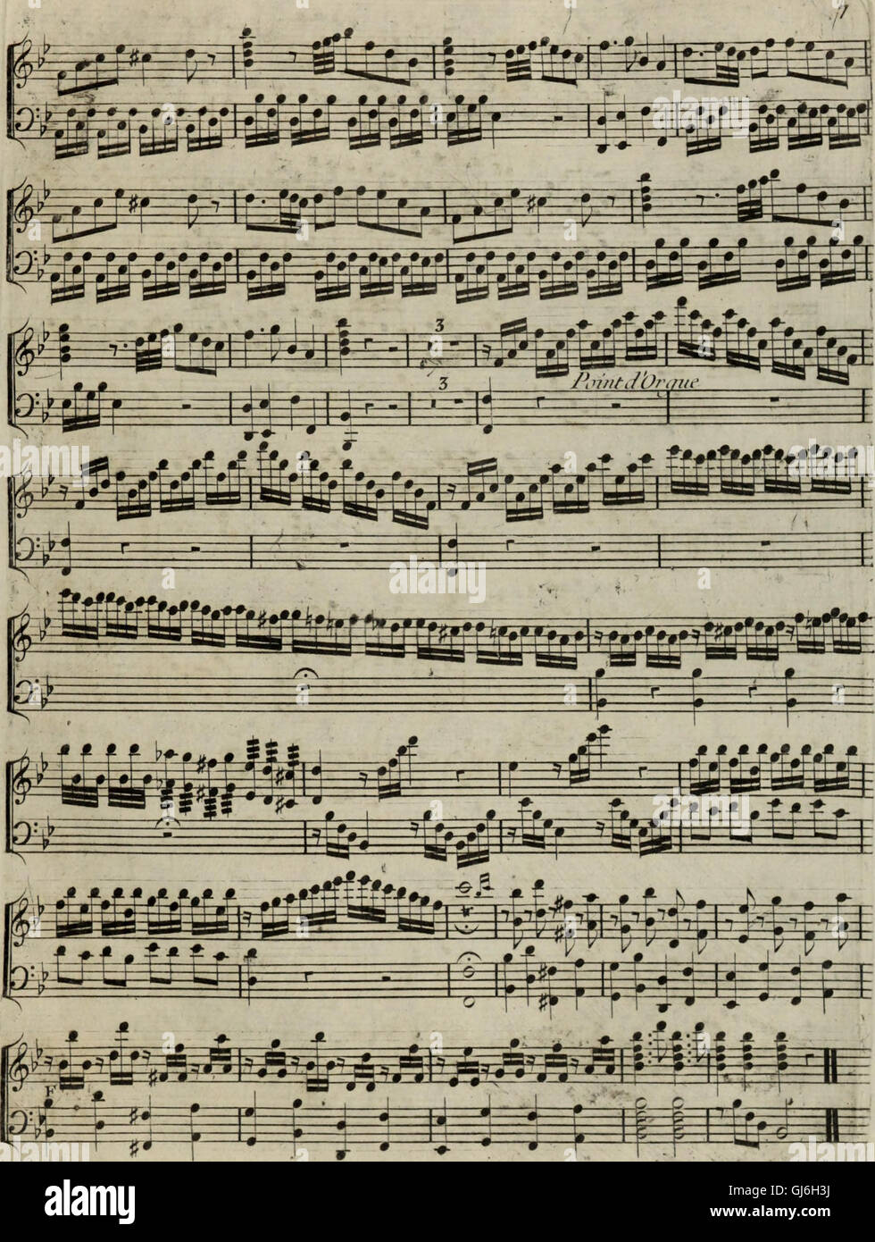 A musical composition from 1775 for harp, two violins, viola, and basso ...