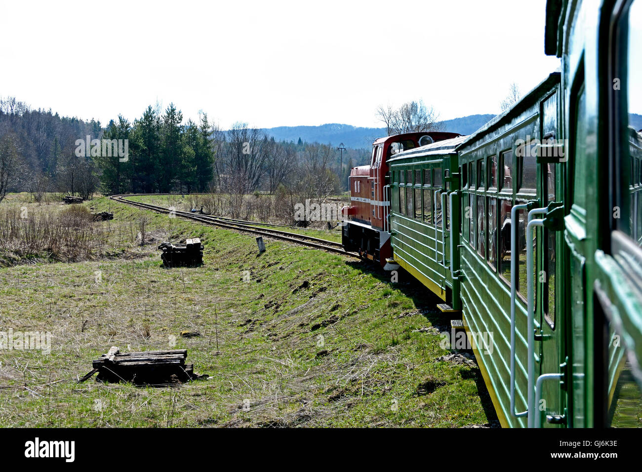 Poland, historical train in Majdan Stock Photo - Alamy