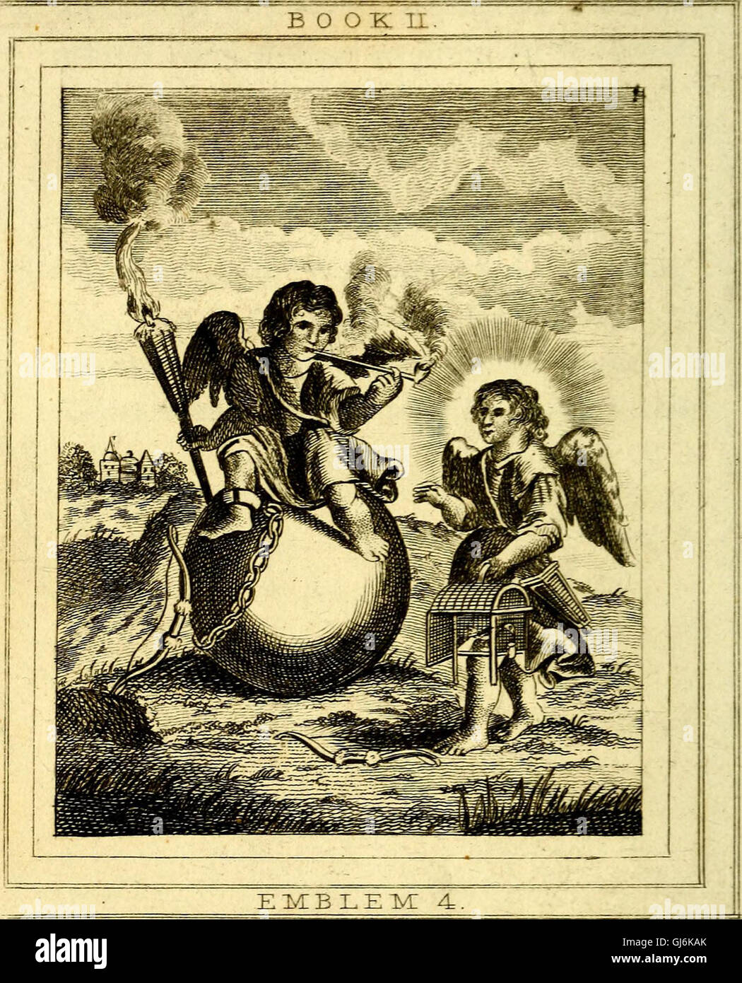 This 1824 work focuses on divine and moral emblems, featuring symbolic ...