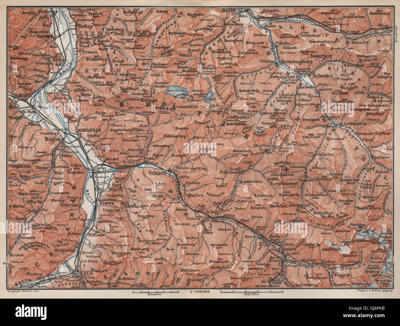 BAD RAGAZ PRÄTIGAU MONTAFON ENVIRONS. Wangs Rätikon Bludenz Maienfeld ...