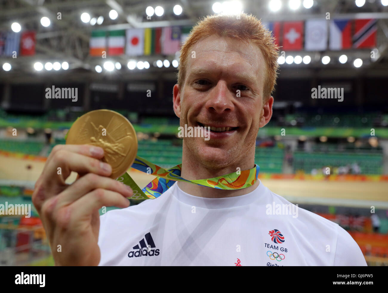 Great Britain's Ed Clancy with his gold medal following victory in the ...