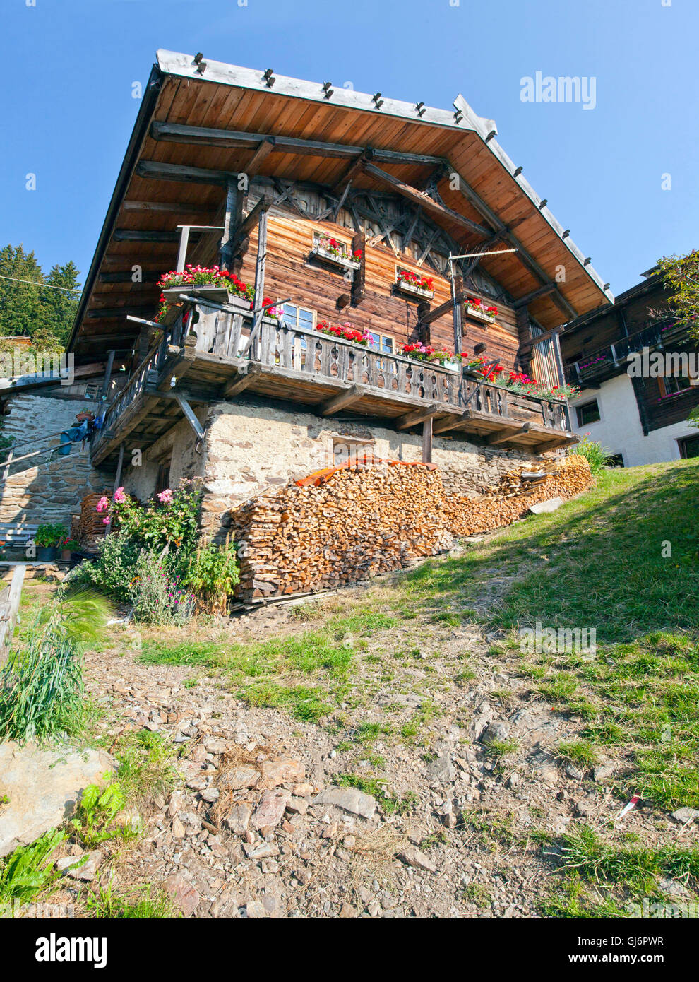 South Tyrolean mountain farmhouse Stock Photo - Alamy