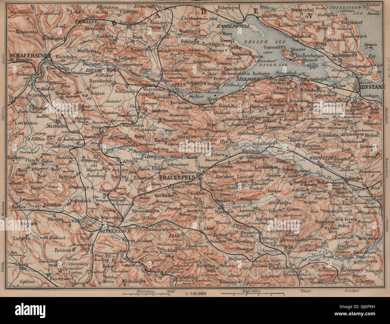 SCHAFFHAUSEN to CONSTANCE. Konstanz Frauenfeld Zeller See Unter See ...