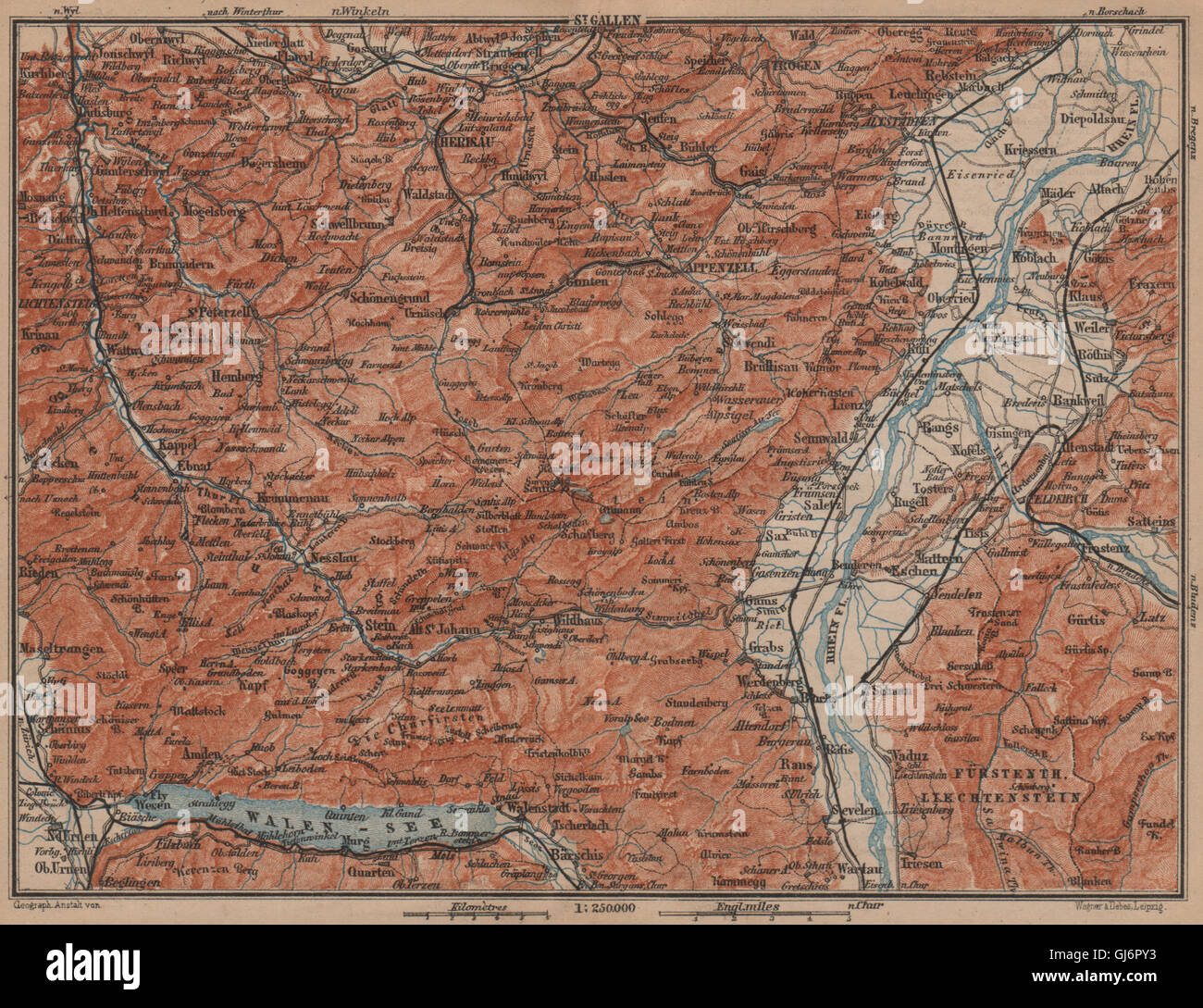 St gallen map hi-res stock photography and images - Alamy