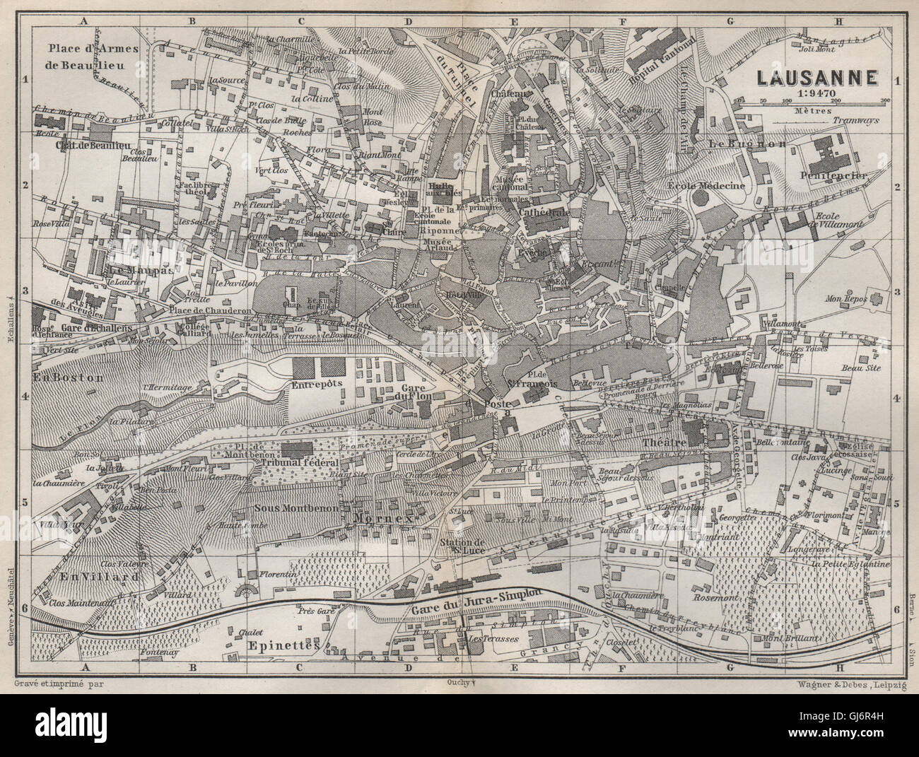 Lausanne map hi-res stock photography and images - Alamy