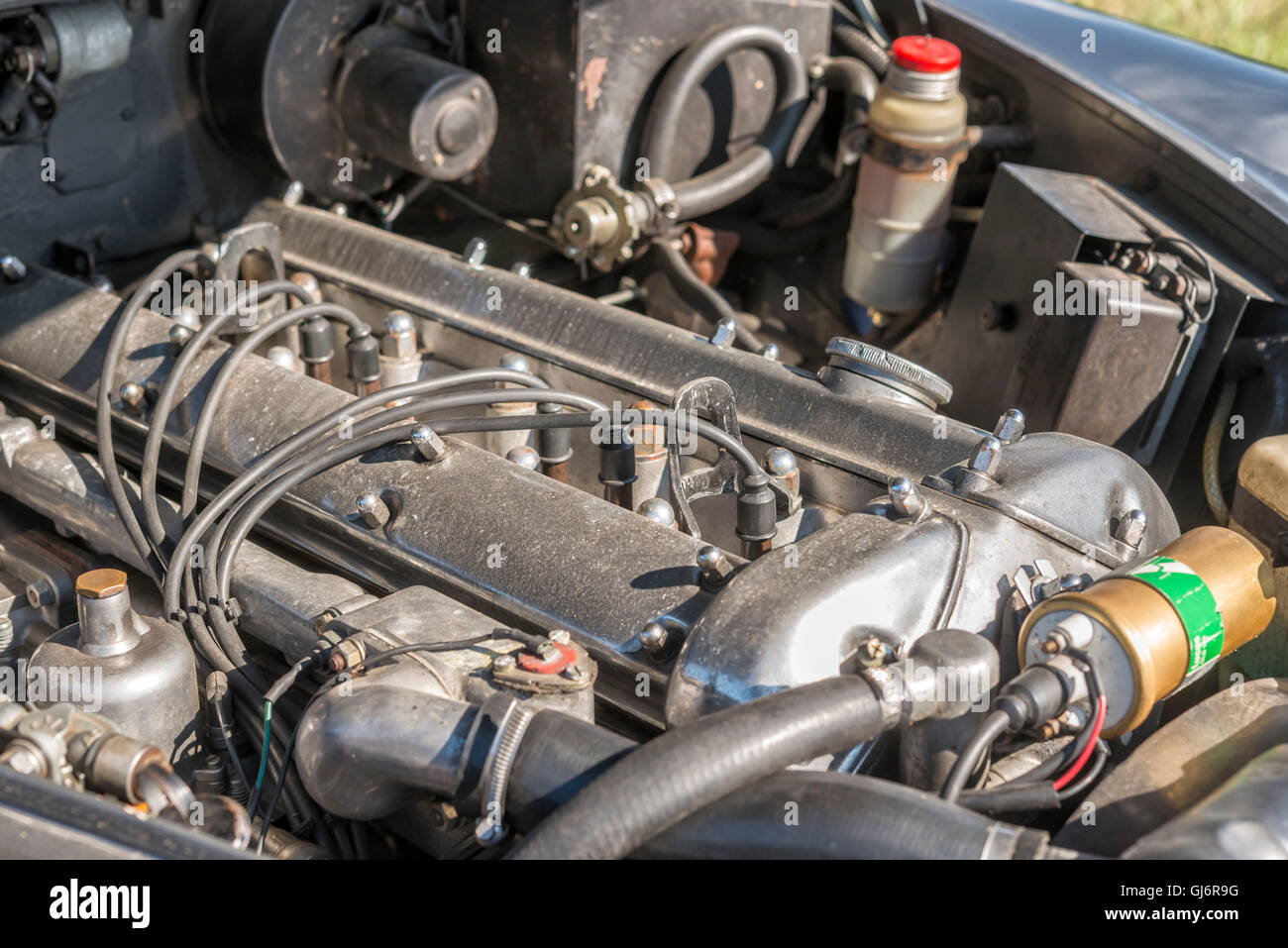 Breuberg, Hessen, Germany, engine of a Jaguar MK 2, year of manufacture ...