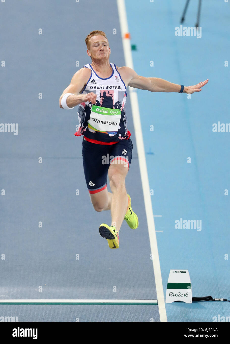 Great Britain's Greg Rutherford competes in his Men's Long Jump ...
