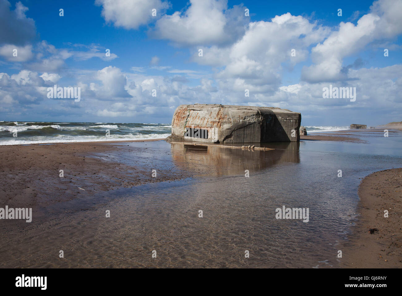 Old bunker on the beach of the North Sea Stock Photo - Alamy
