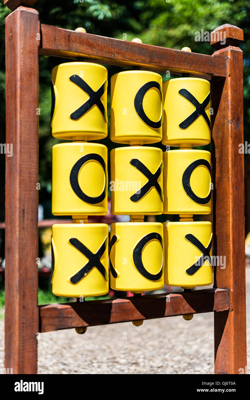 Tic-tac-toe game on the playground in sunny weather Stock Photo - Alamy