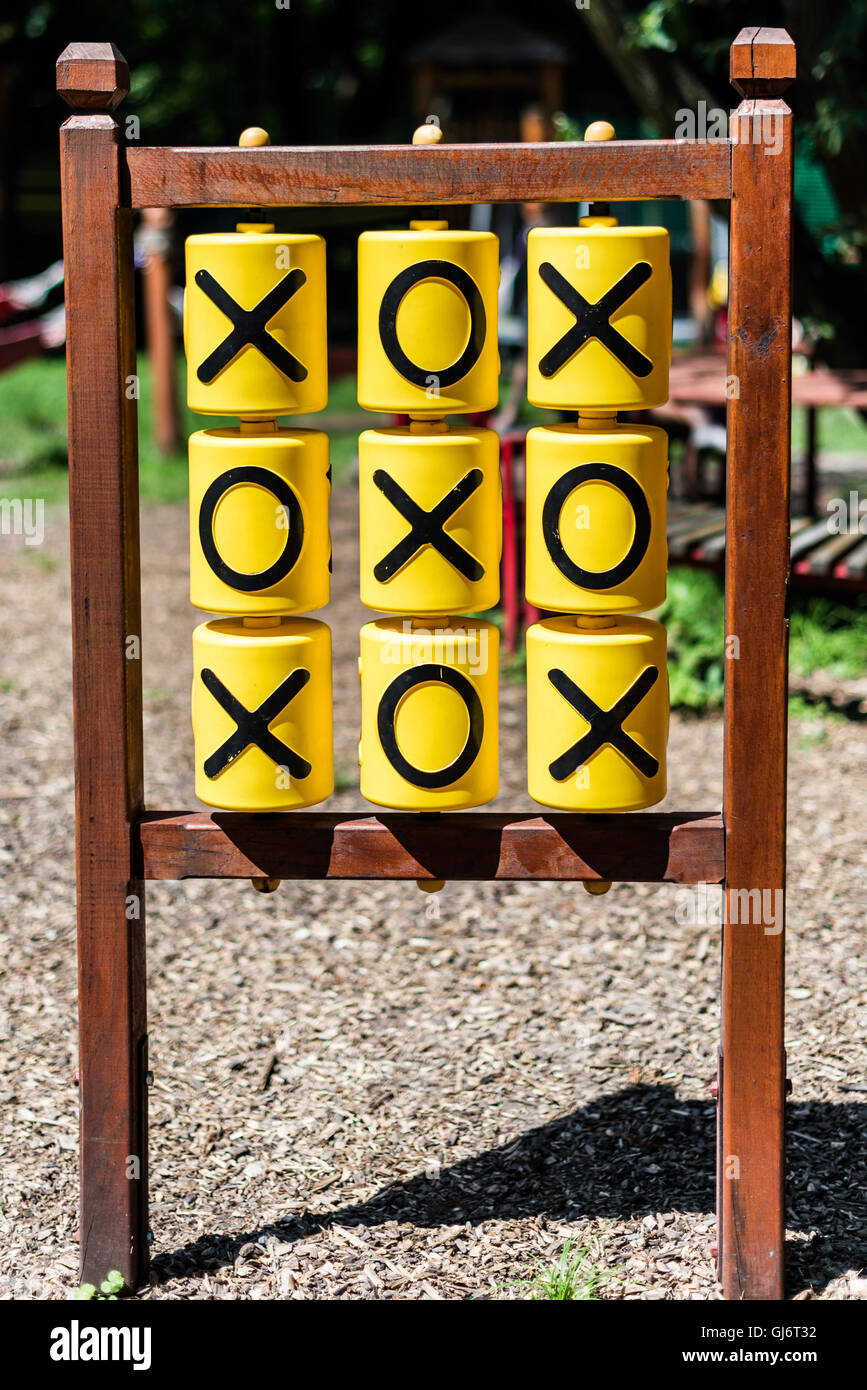 Tic-tac-toe game on the playground in sunny weather Stock Photo - Alamy