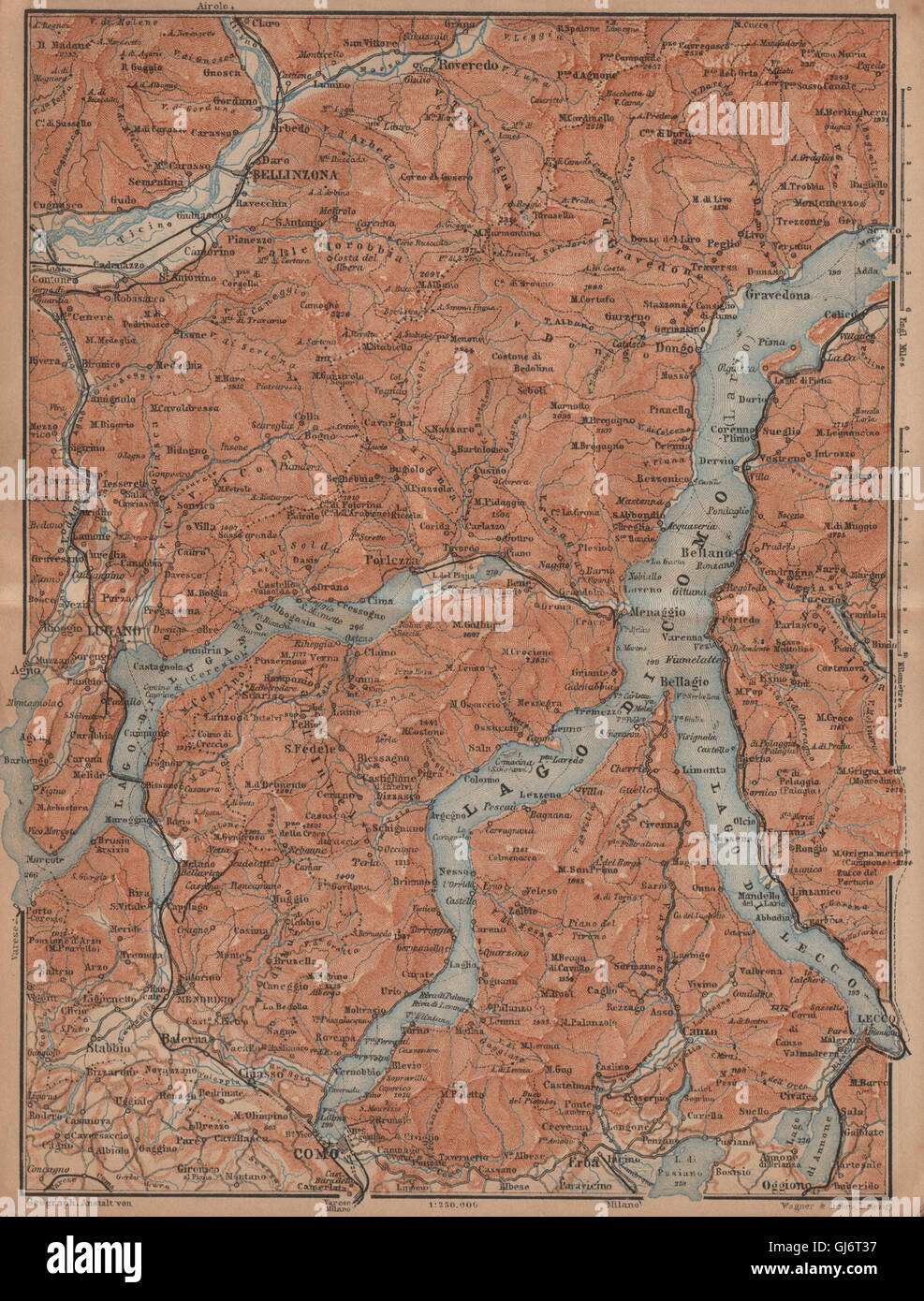 Lago di como map hi-res stock photography and images - Alamy