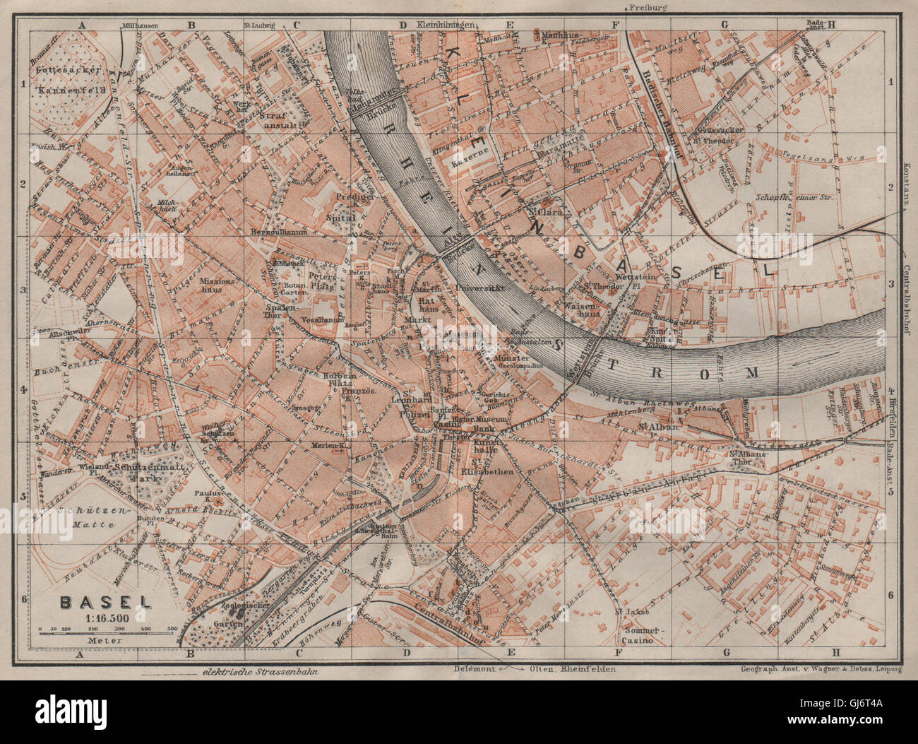 BÂLE BASEL. Basle. town city stadtplan. Switzerland Suisse Schweiz ...