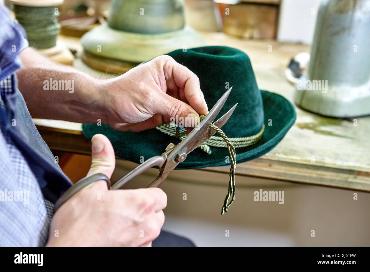 Milliner, craftsman, workshop Stock Photo - Alamy