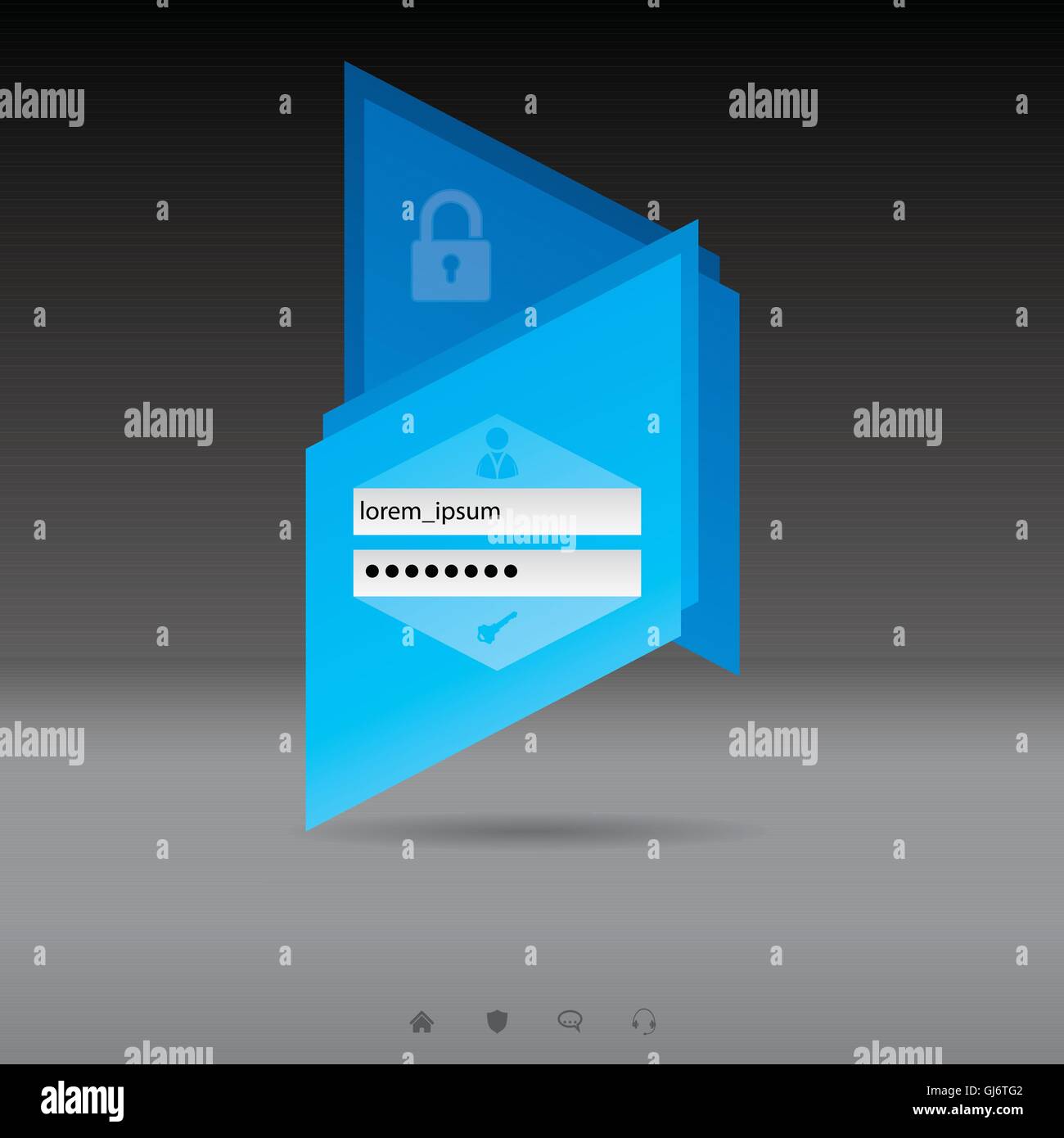Abstract login screen with blue padlock Stock Vector Image & Art - Alamy