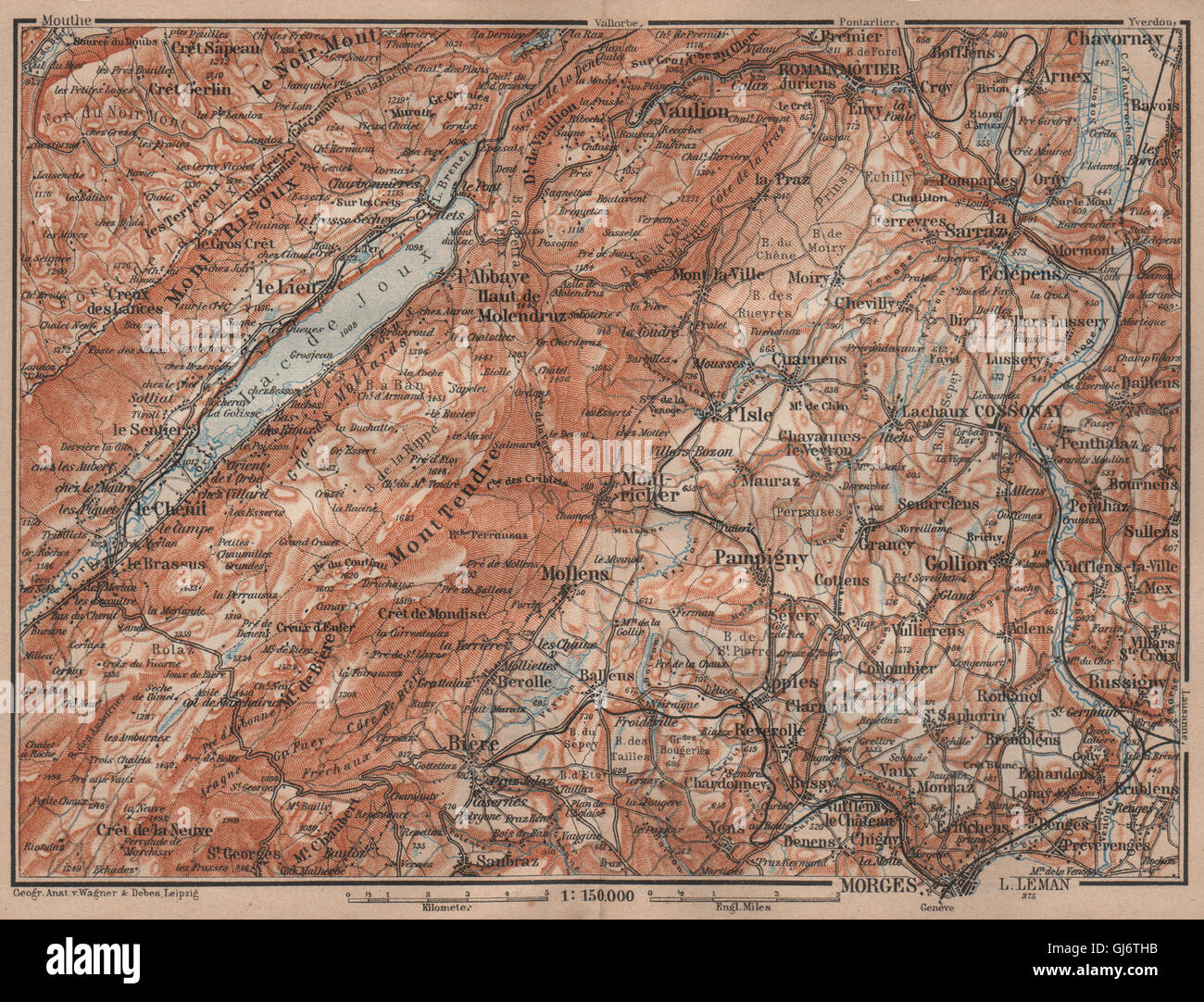 WESTERN JURA. Morges Cossonay Vaulion Mont Risoux/Tendre Lac de Joux ...