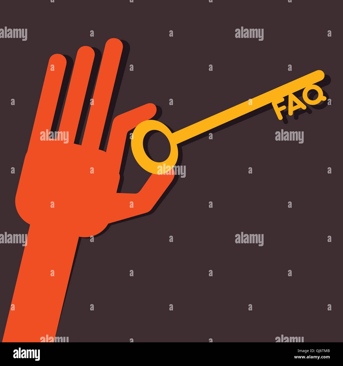 FAQ key in hand stock vector Stock Vector Image & Art - Alamy