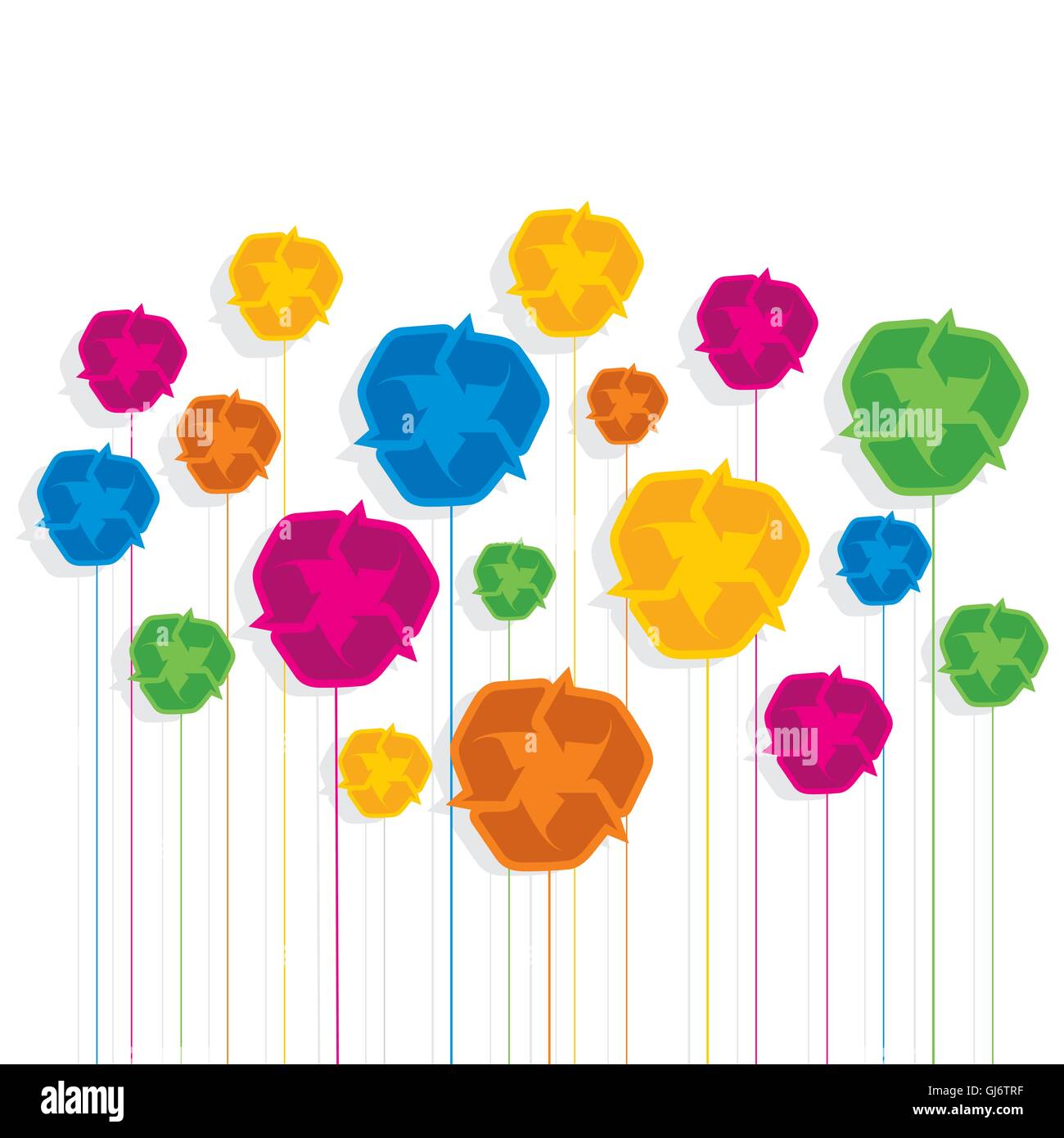 colorful recycle symbol design pattern background vector Stock Vector ...