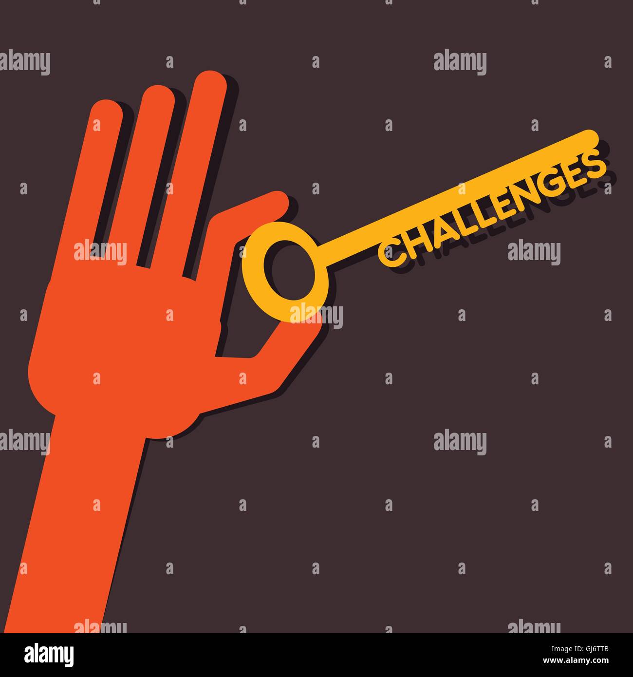 Challenges key in hand stock vector Stock Vector Image & Art - Alamy