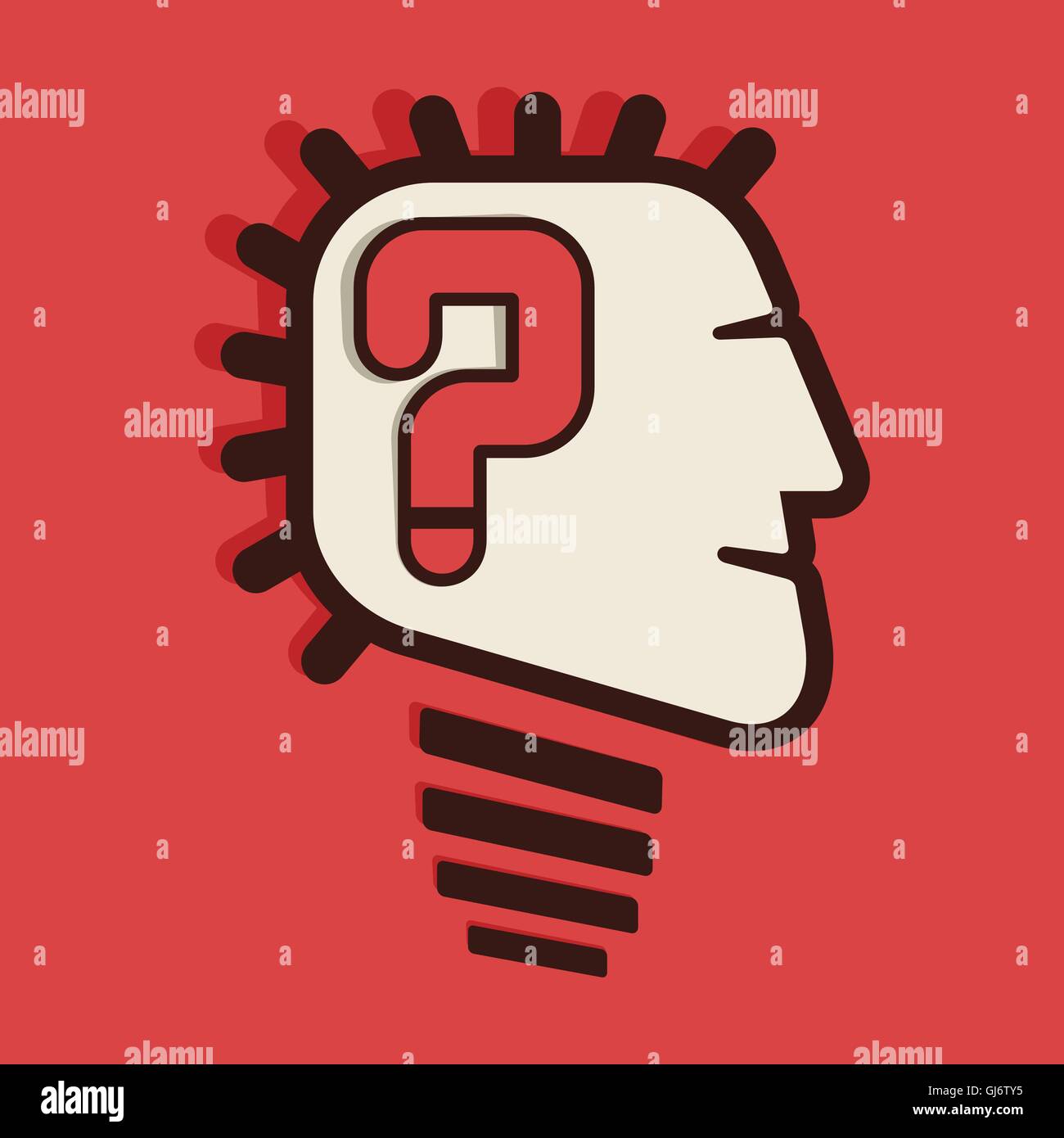 question mark in head Stock Vector Image & Art - Alamy