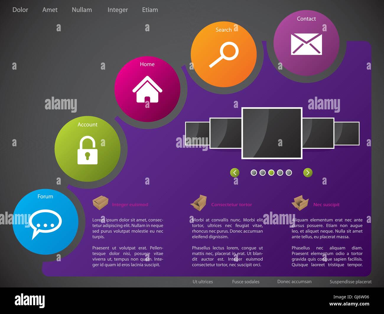 Website template design with colorful stickers Stock Vector Image & Art ...