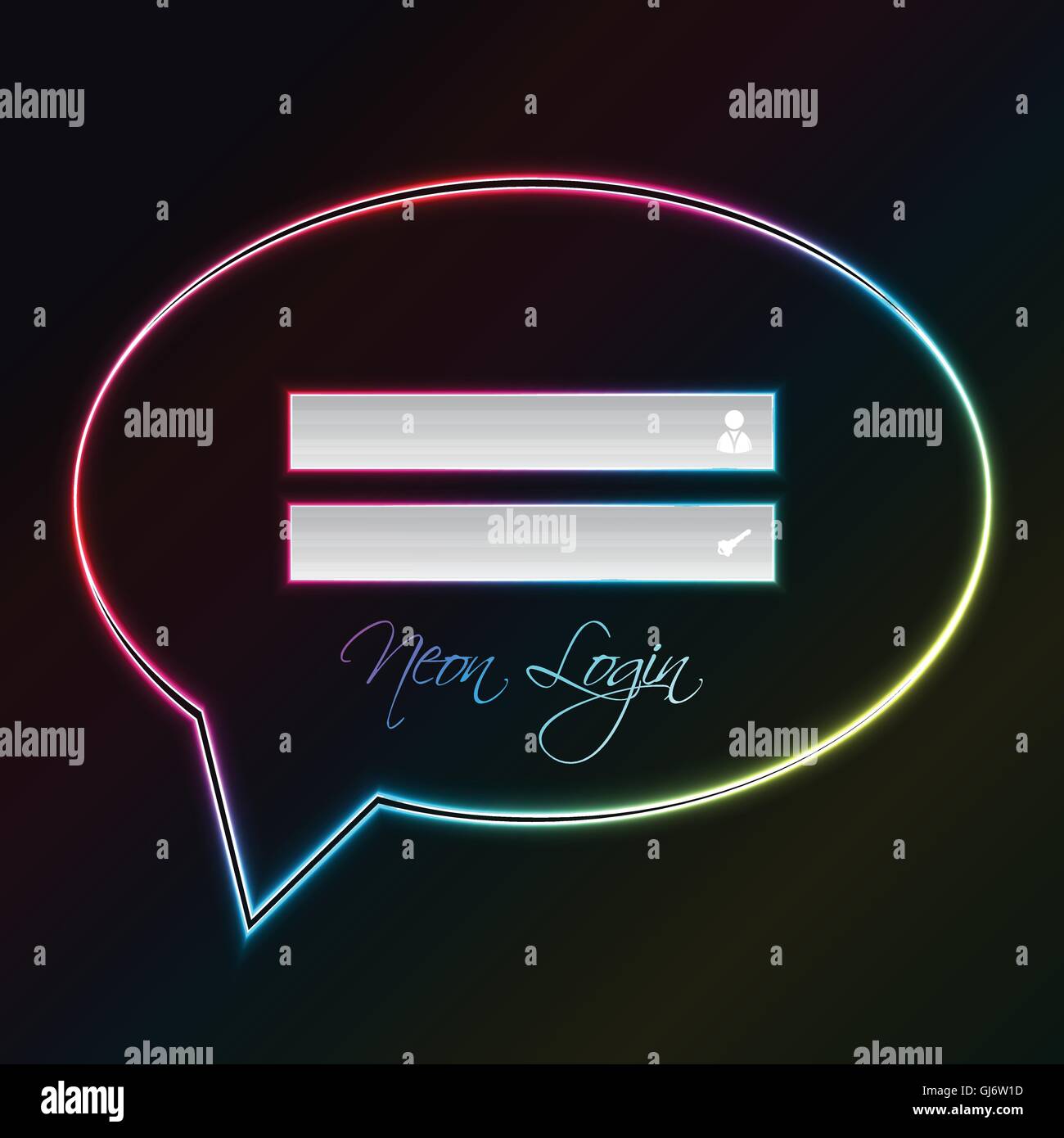 Speech bubble login screen Stock Vector Image & Art - Alamy