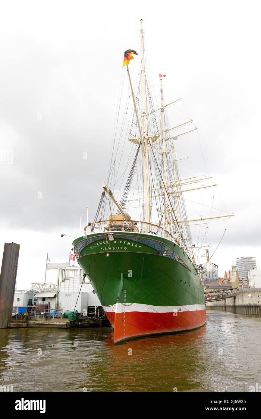 Museum ship Rickmer Rickmers in the Hamburg harbour Stock Photo - Alamy