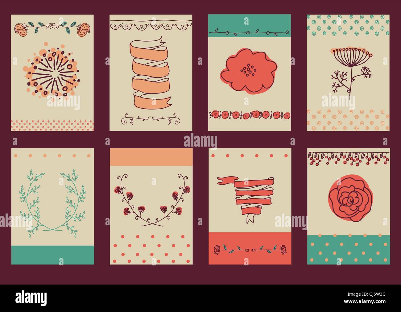 set of template design for greeting card Stock Vector Image & Art - Alamy