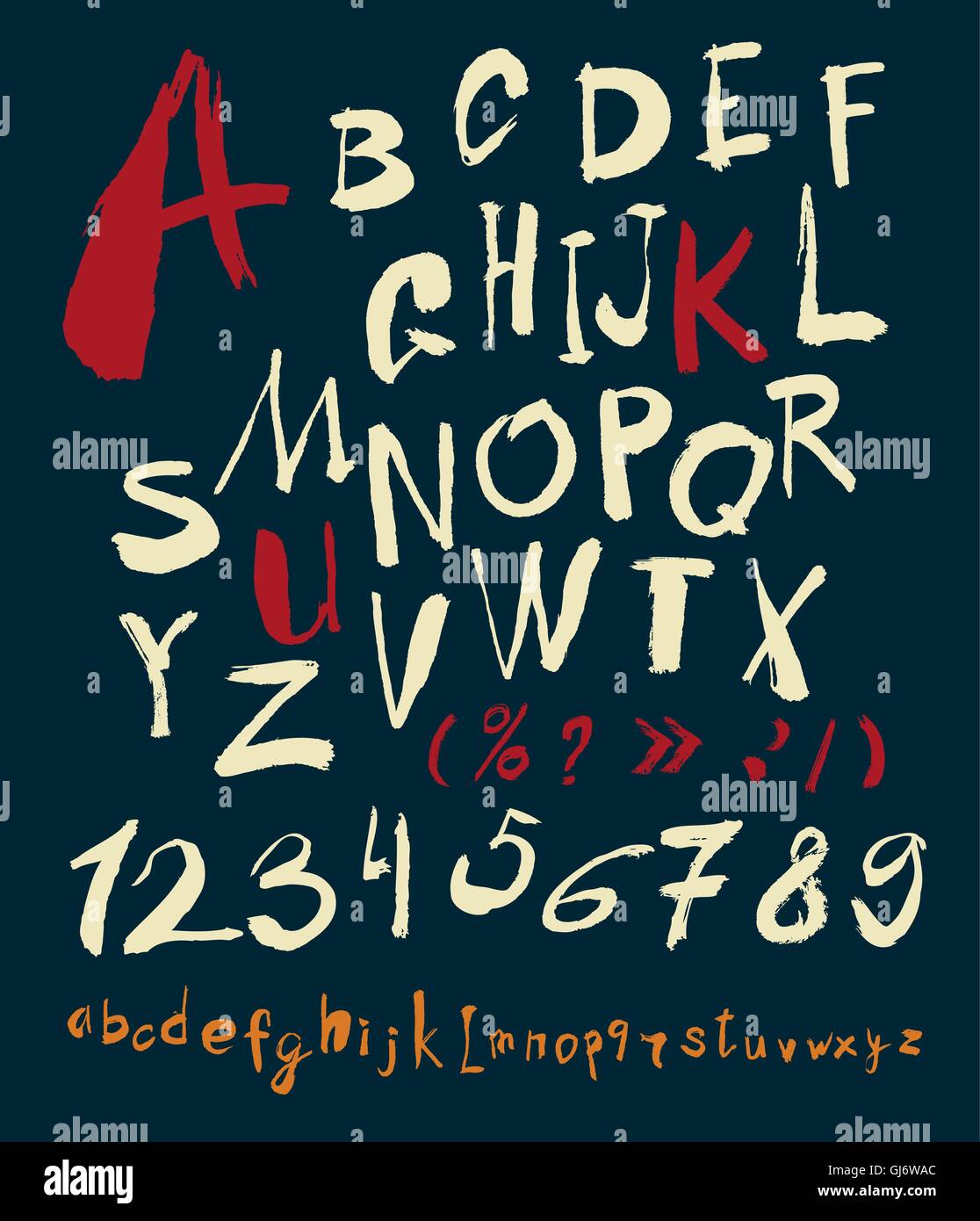 Hand drawn numbers in Stock Vector Images - Alamy