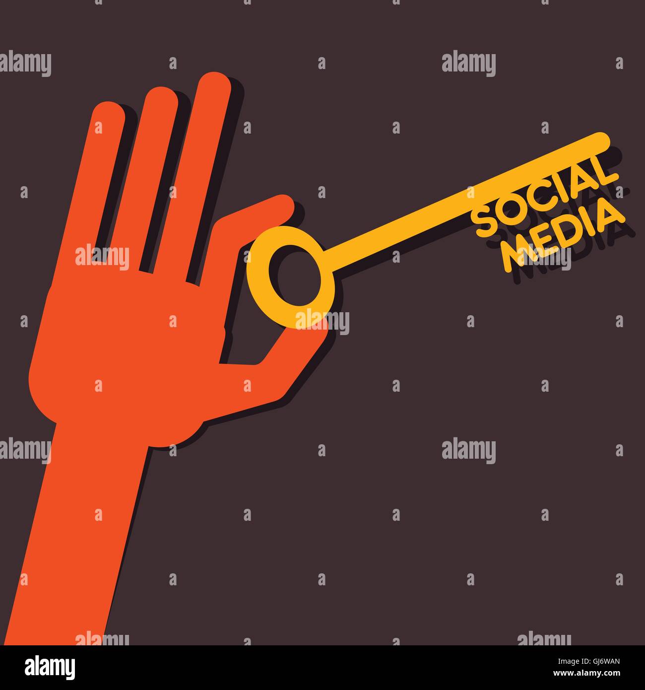 social media key in hands stock vector Stock Vector Image & Art - Alamy