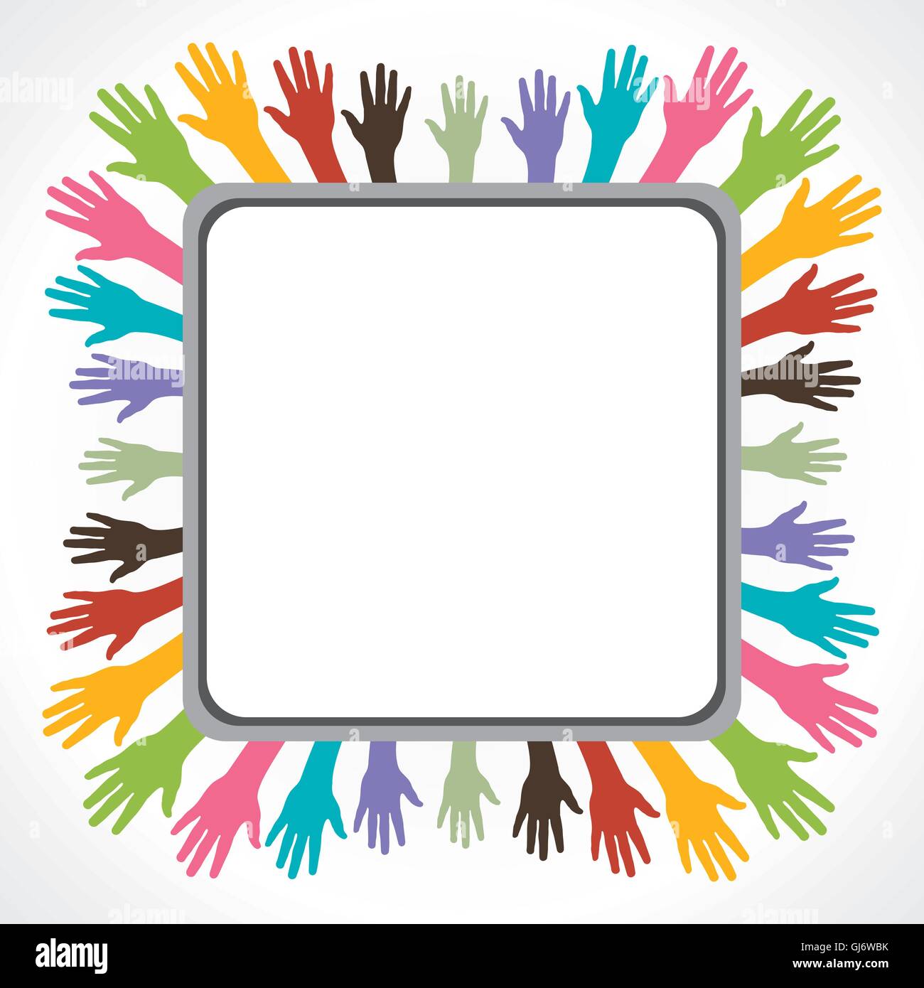 colorful hand round square label background vector Stock Vector Image ...