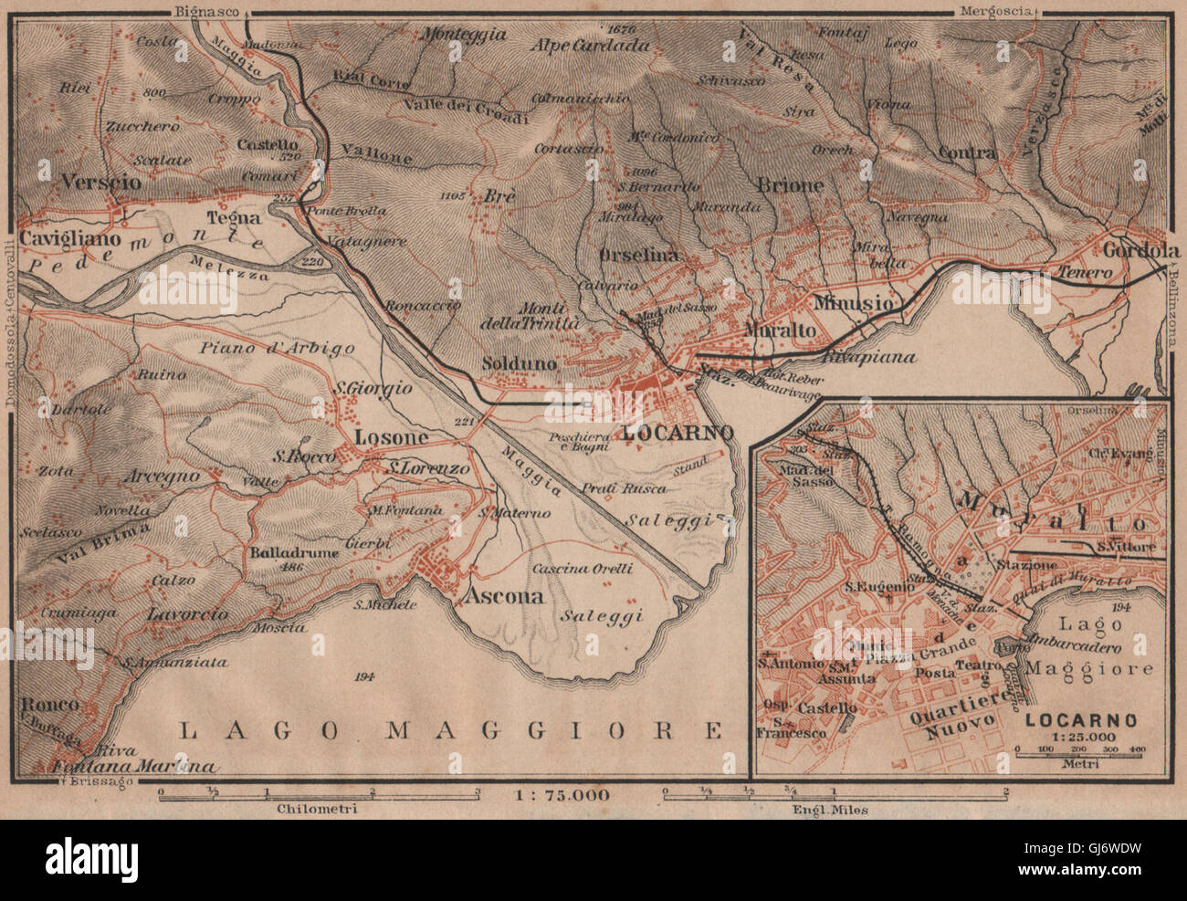 LOCARNO area. Losone Gordola Muralto Brione. Switzerland Suisse Schweiz ...