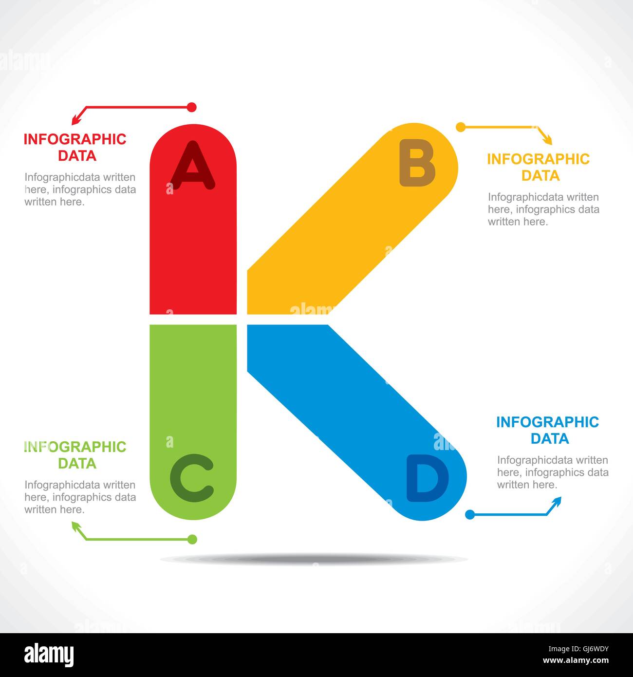 creative K alphabet info-graphics design concept vector Stock Vector ...