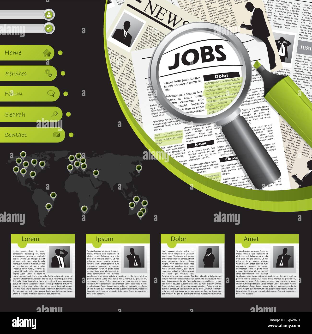 Job searching website template Stock Vector Image & Art - Alamy