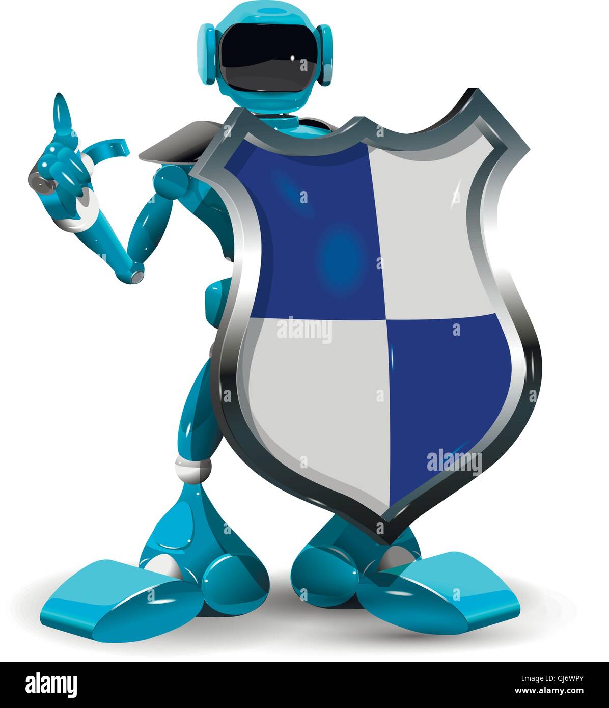 Robot with a Shield Stock Vector Image & Art - Alamy