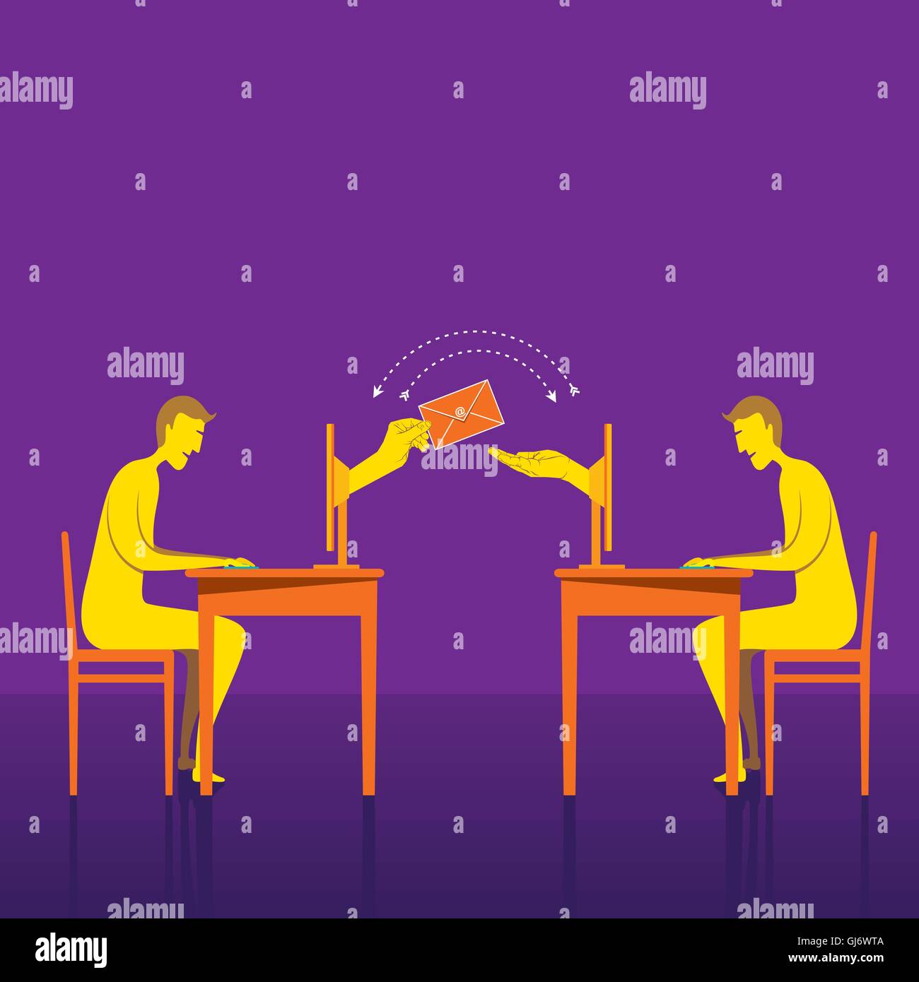 creative send message or mail concept to other person vector Stock ...