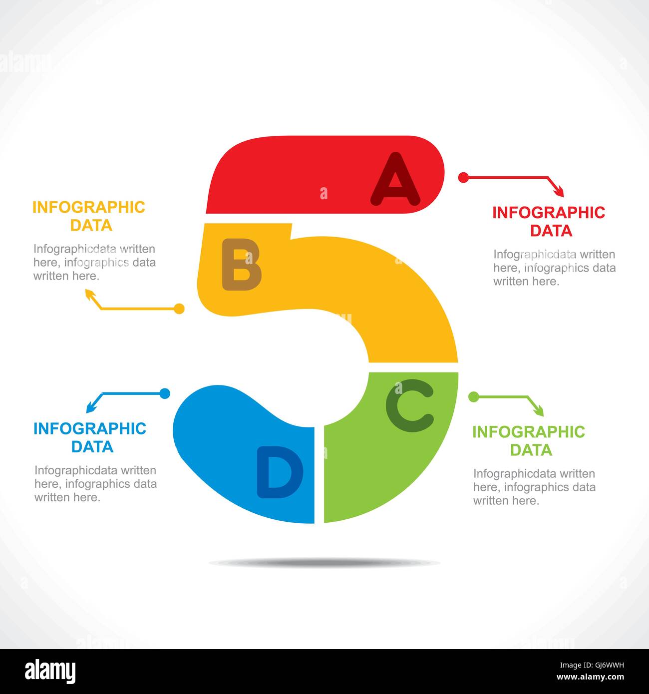 creative number 5 info-graphics design concept vector Stock Vector ...