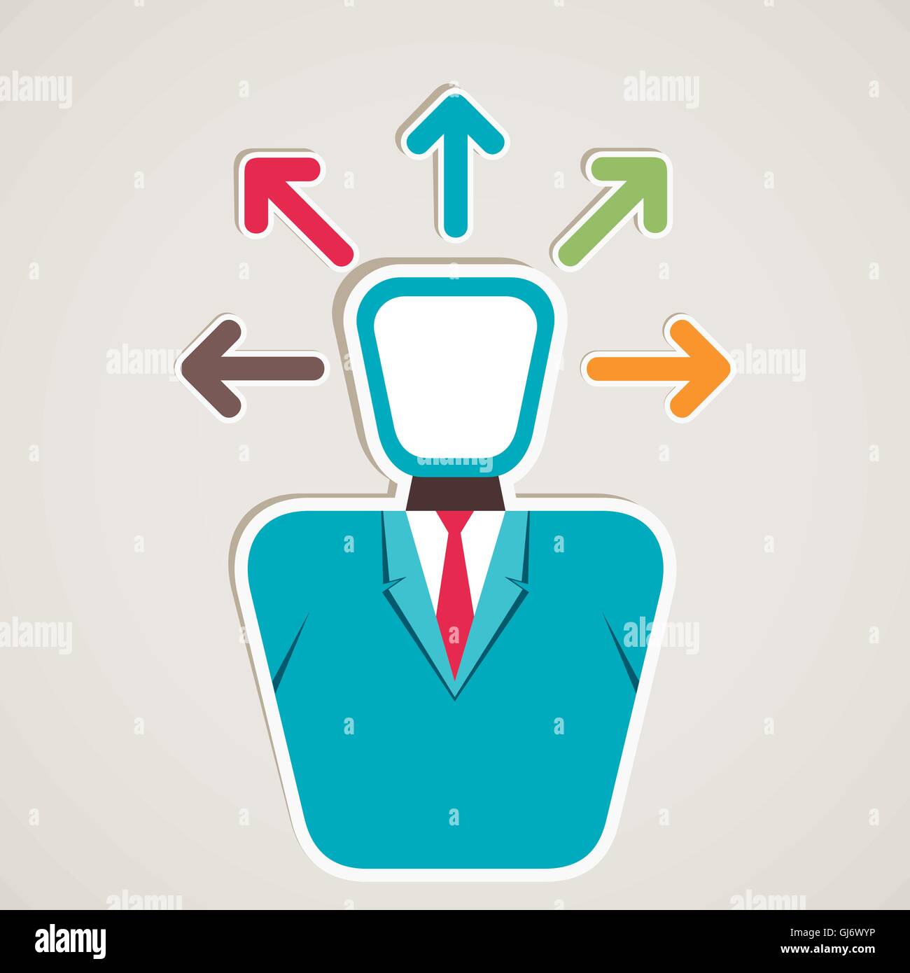 businessmen think multi-direction arrow Stock Vector Image & Art - Alamy