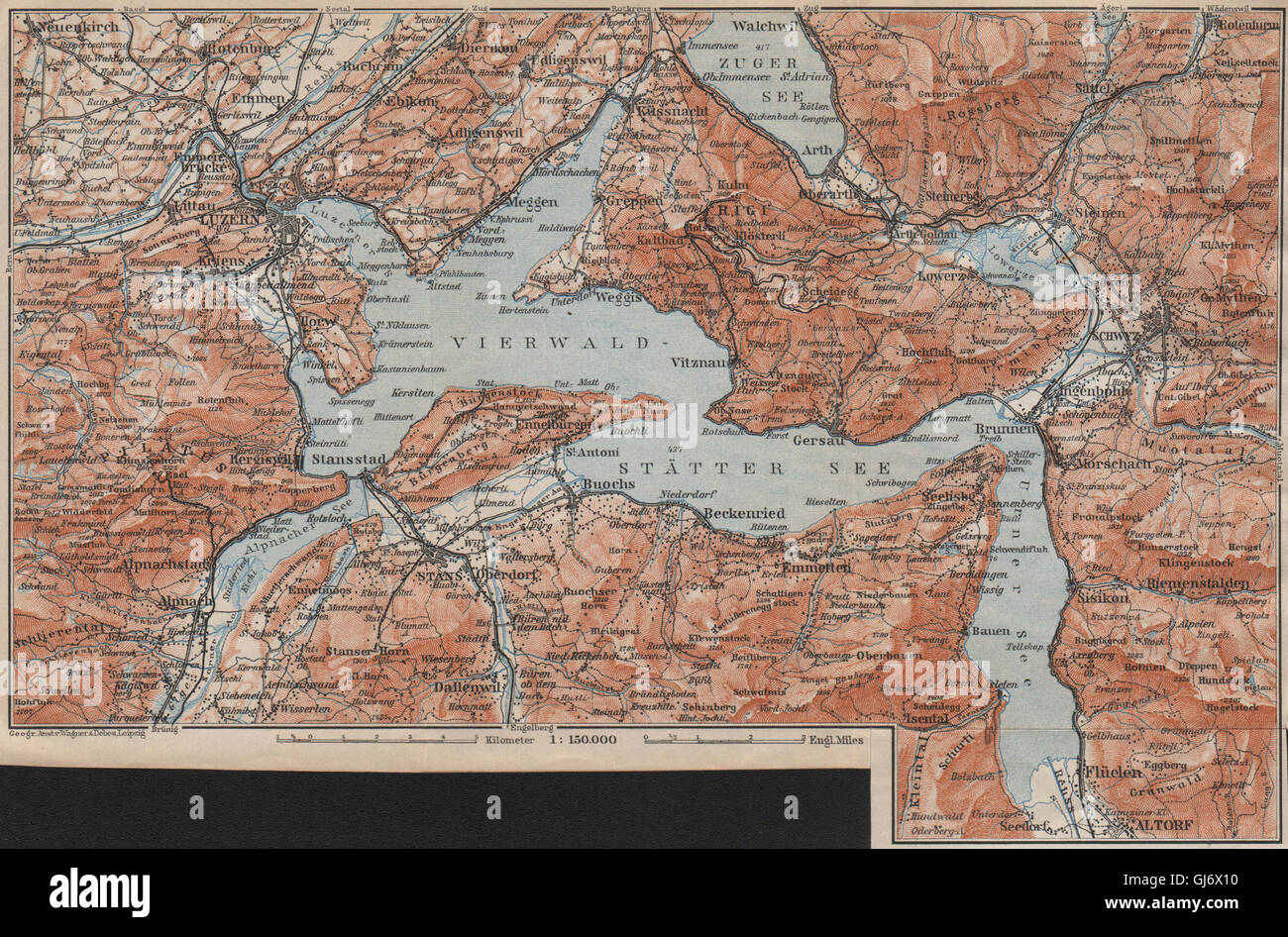 Luzern map hi-res stock photography and images - Alamy