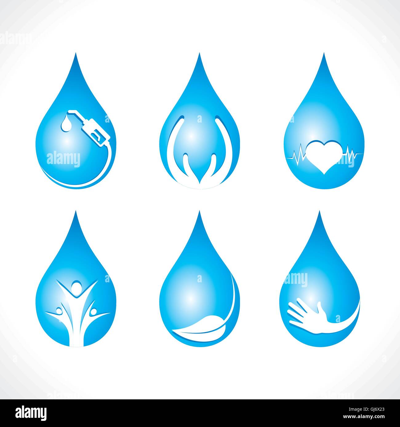 creative icon in water drop like save water, natural, healthy, fuel ...