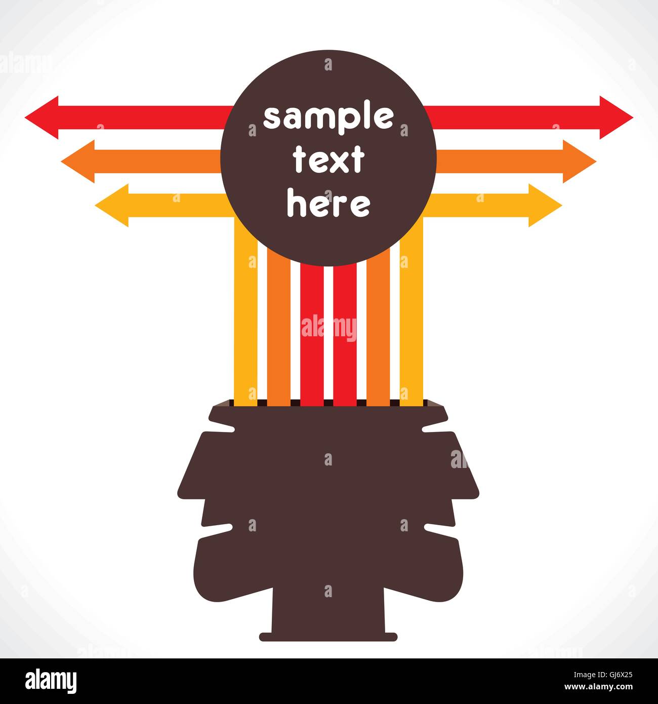 creative info-graphics , arrow out in human head concept vector Stock ...