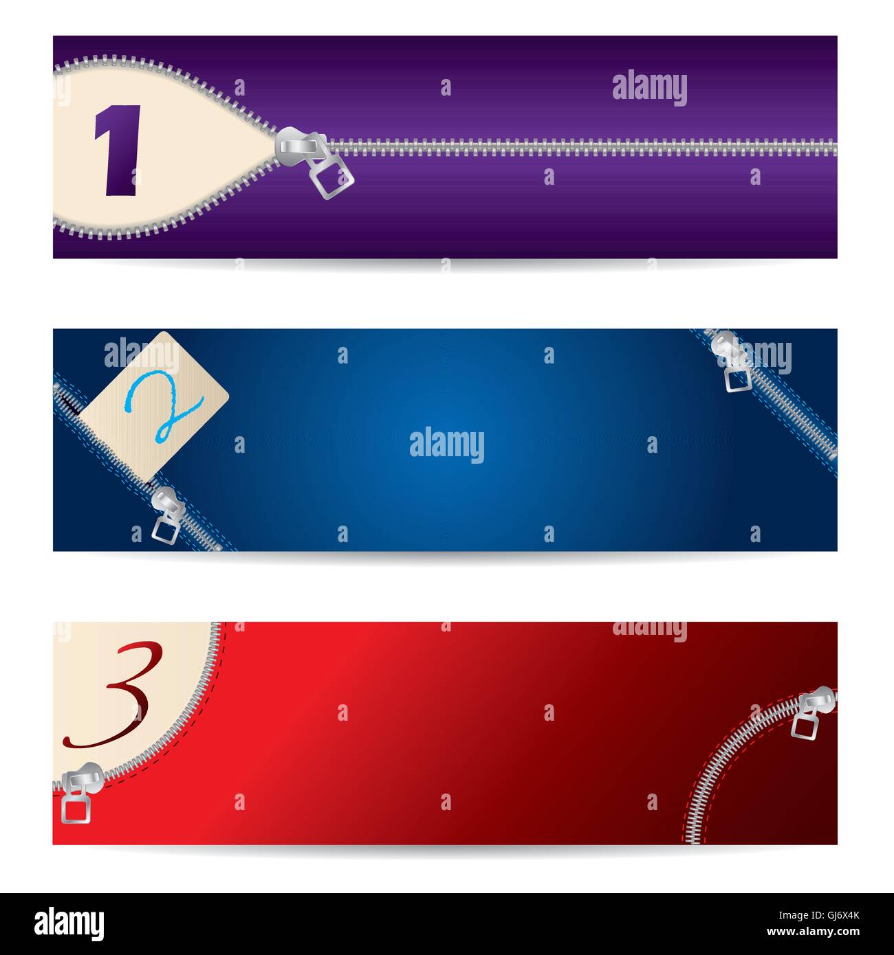 New set of zipper banners Stock Vector Image & Art - Alamy