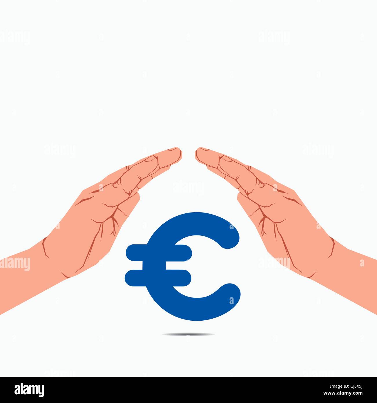 secure euro currency symbol under hand vector Stock Vector Image & Art ...